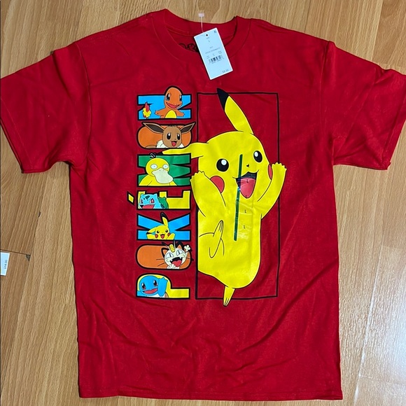 Pokemon | Shirts & Tops | Pokemon Red Short Sleeve Tee With Pikachu And ...